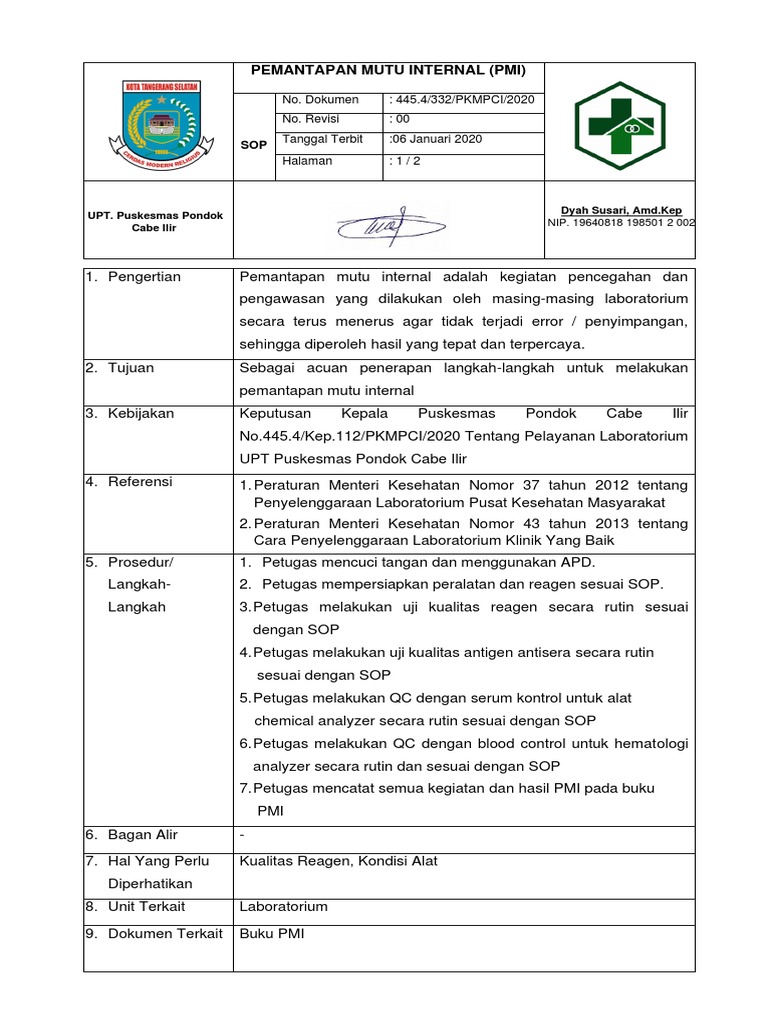 Ep 3.9.1.4 Sop Pmi | PDF