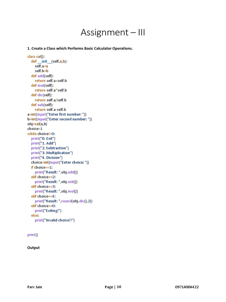 Python Assignment-3,4 | PDF | Constructor (Object Oriented Programming) | Programming