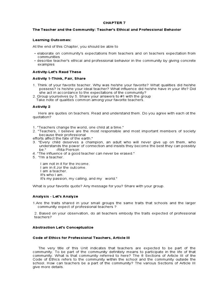 Prof Ed 3 Complete Chapters 7 10 | PDF | Leadership