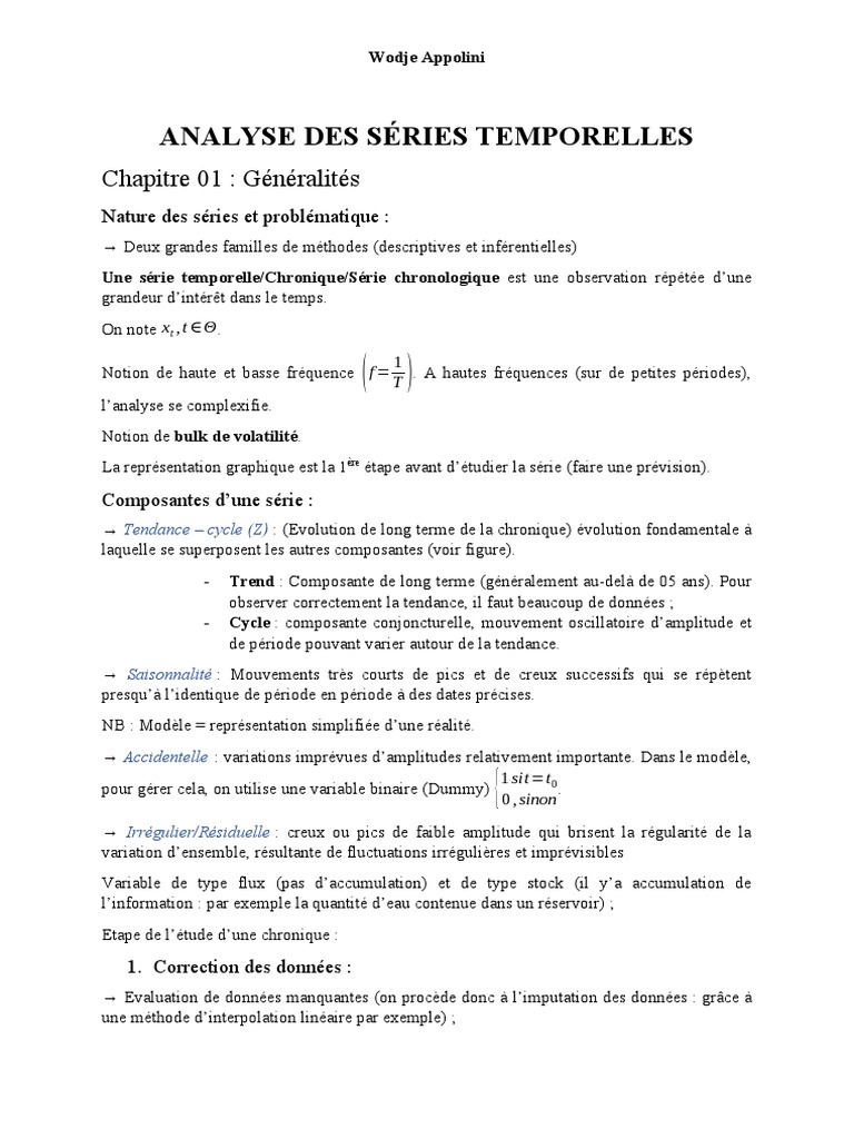 Analyse des séries temporelles | PDF | Méthode des moindres carrés | Modèle mathématique