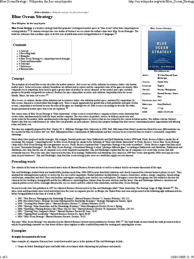 Blue Ocean Strategy - Wikipedia | PDF