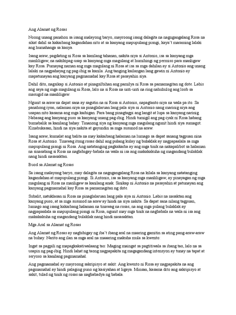 Alamat NG Rosas | PDF