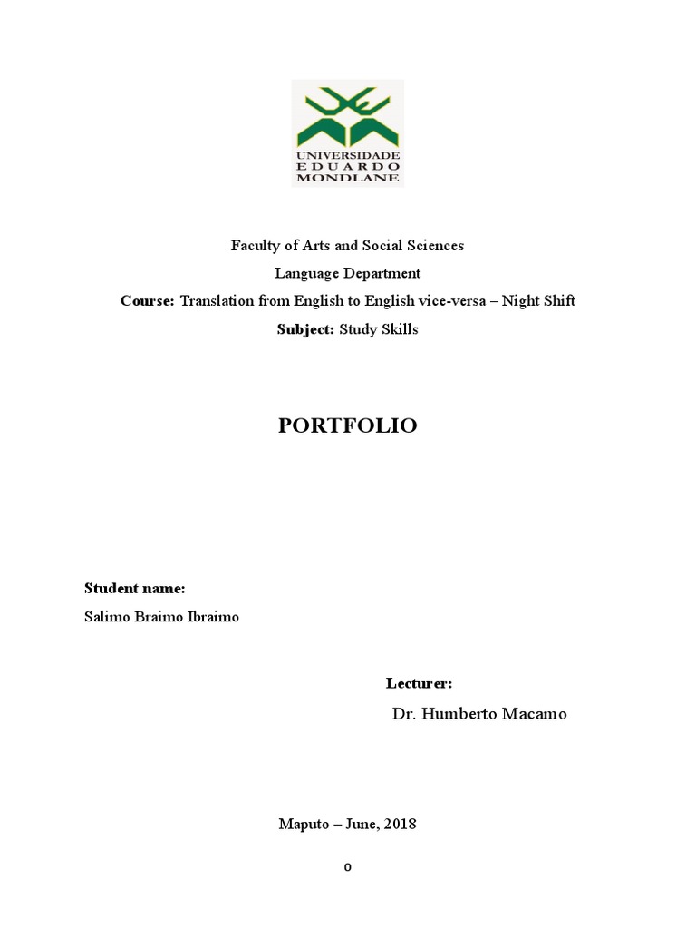 Portfolio On Study Skills | PDF | Learning | Professional Skills