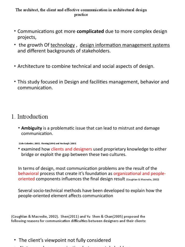 Lec 03 Architect - Client Communication | PDF | Communication | Information