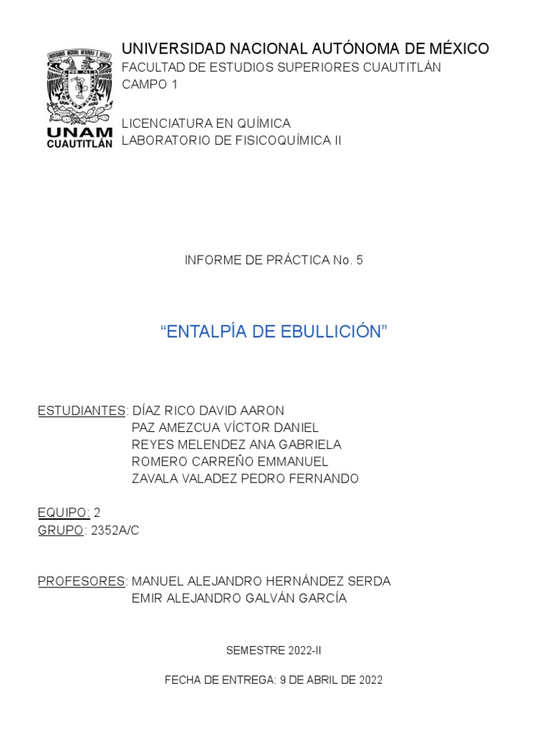 Reporte Practica 5 FQII | PDF