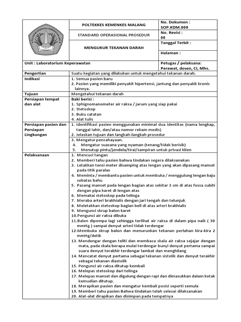 Prosedur Pengukuran Tanda Vital Medis | PDF | Sains & Matematika