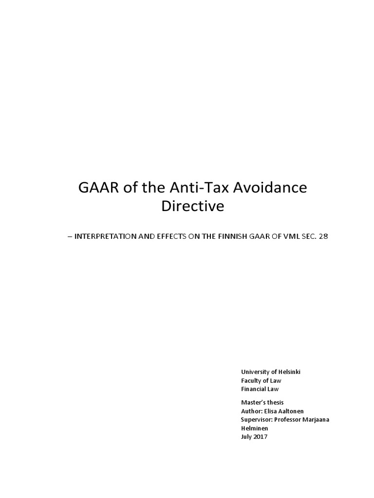 2017 GAAR of ATAD | PDF