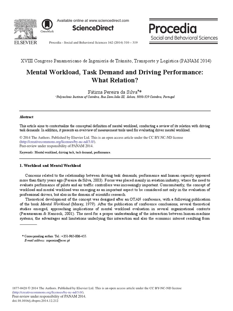 1 s2.0 S1877042814063137 Main | PDF | Workload | Human Factors And ...