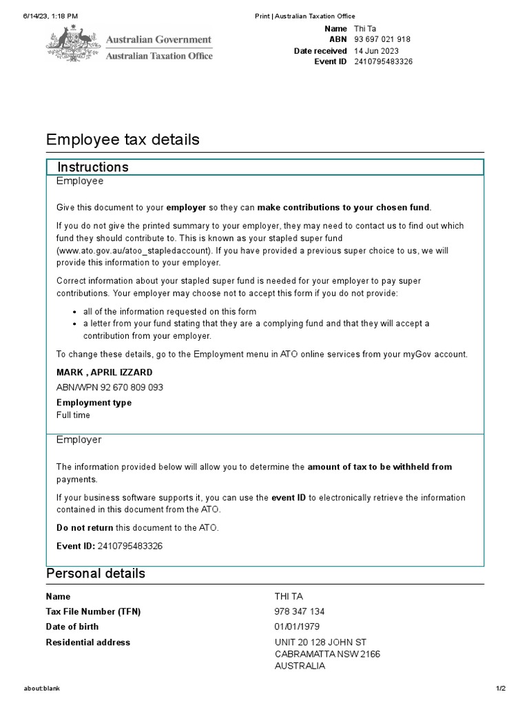 Print - Australian Taxation Office | PDF | Payments | Government Finances