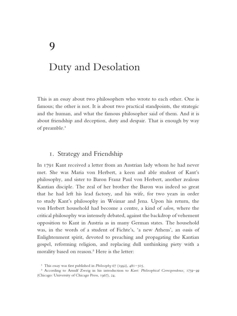 Langton - Duty and Desolation | PDF | Immanuel Kant | Reason