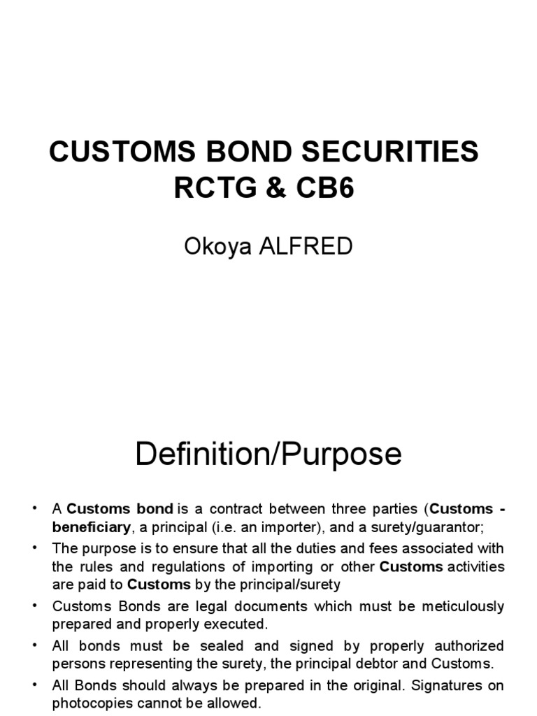 Customs Bonds: A Guide for Importers | PDF | Surety | Private Law