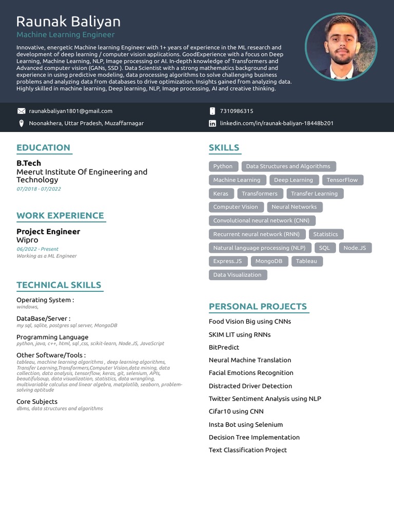 Raunaks Resume | PDF | Machine Learning | Deep Learning