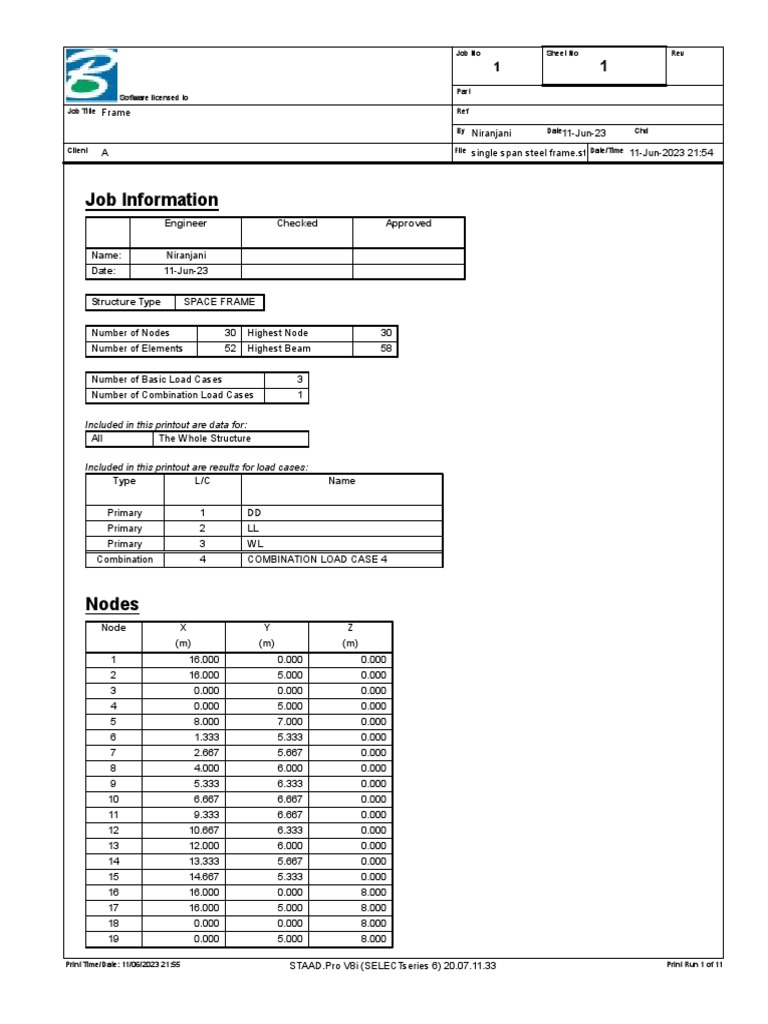 Single Span Steel Frame | PDF | Bending | Civil Engineering