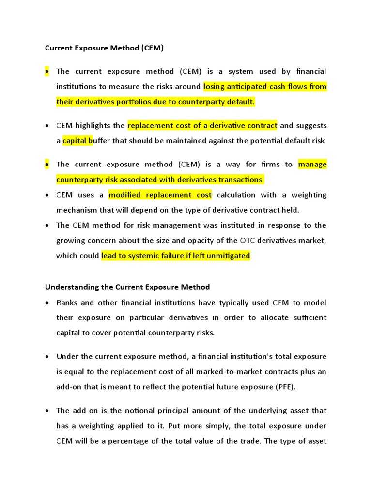 Understanding Current Exposure Method | PDF | Derivative (Finance ...