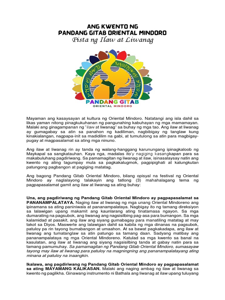 Ang-Kwento-ng-Pandang-Gitab-Oriental-Mindoro | PDF