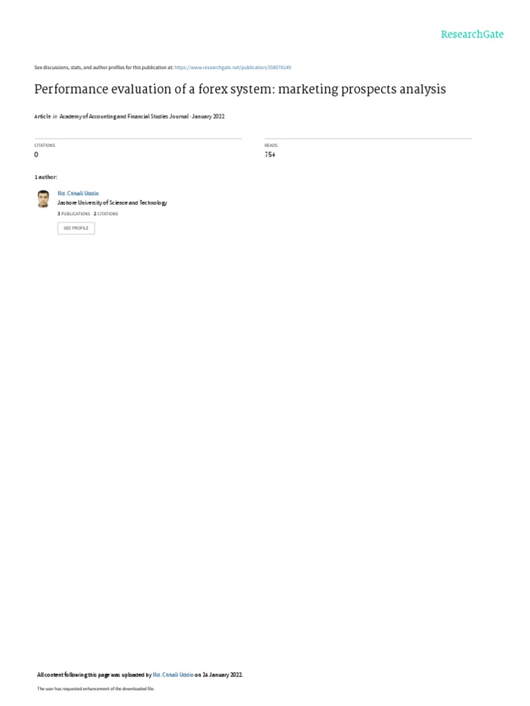 Performance Evaluation of A Forex System Marketing Prospects Analysis ...