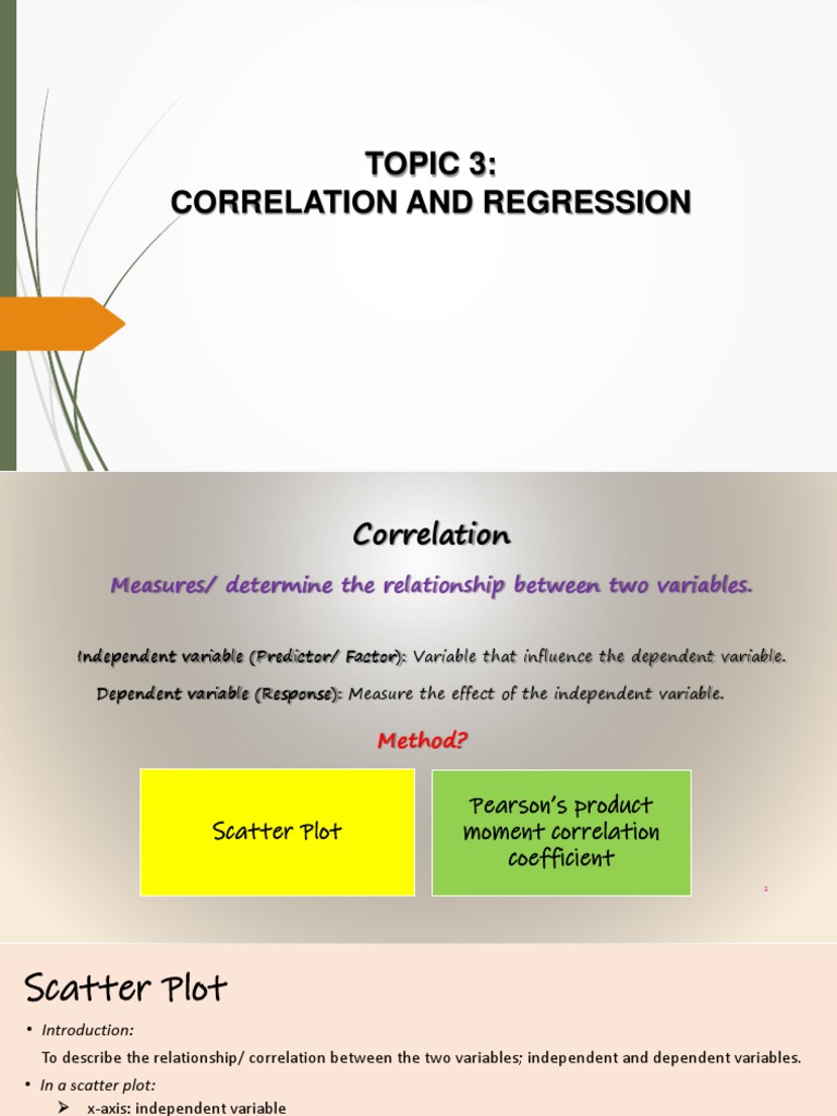 Topic 3 (Correlation and Regression) | PDF | Regression Analysis | Linear Regression