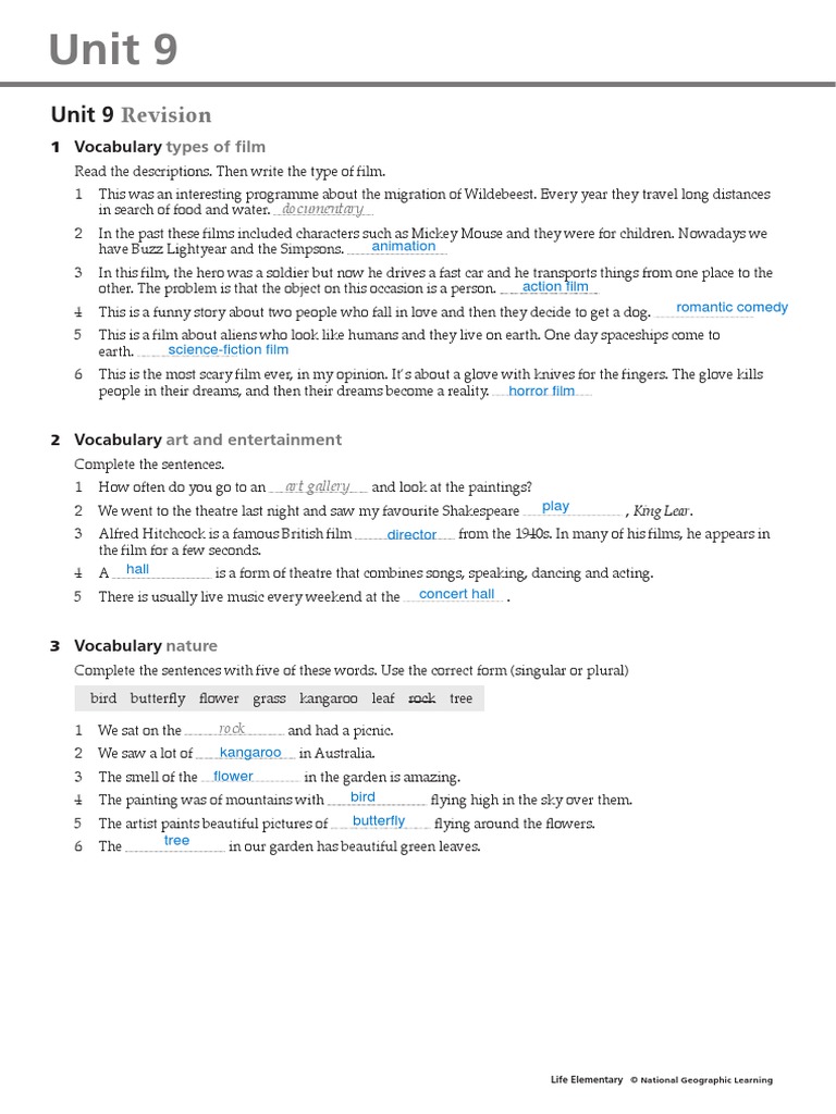Film and Vocabulary Revision Guide | PDF | Language Arts & Discipline