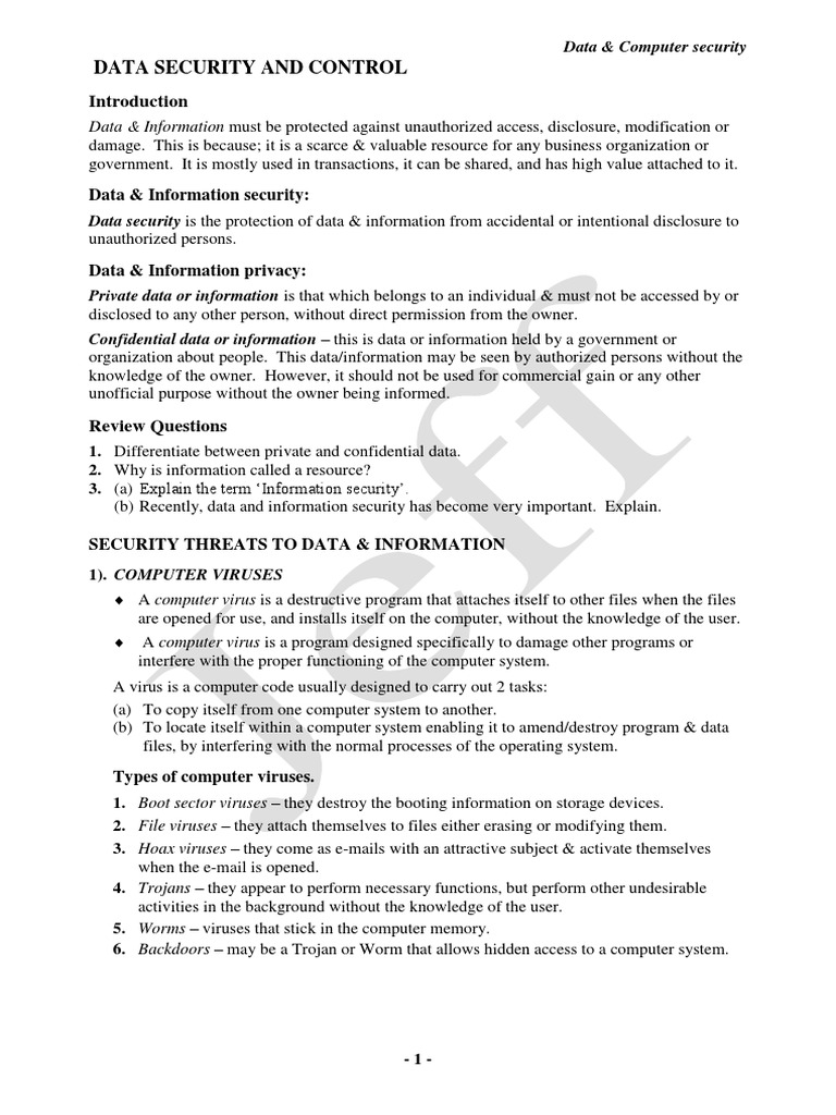 Computer Virus - Data Security | PDF | Computer Virus | Antivirus Software Computer Virus - Data Security | PDF | Computer Virus | Antivirus Software