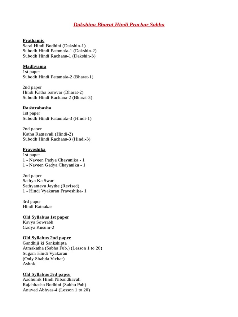 Dakshina Bharat Hindi Prachar Sabha | PDF