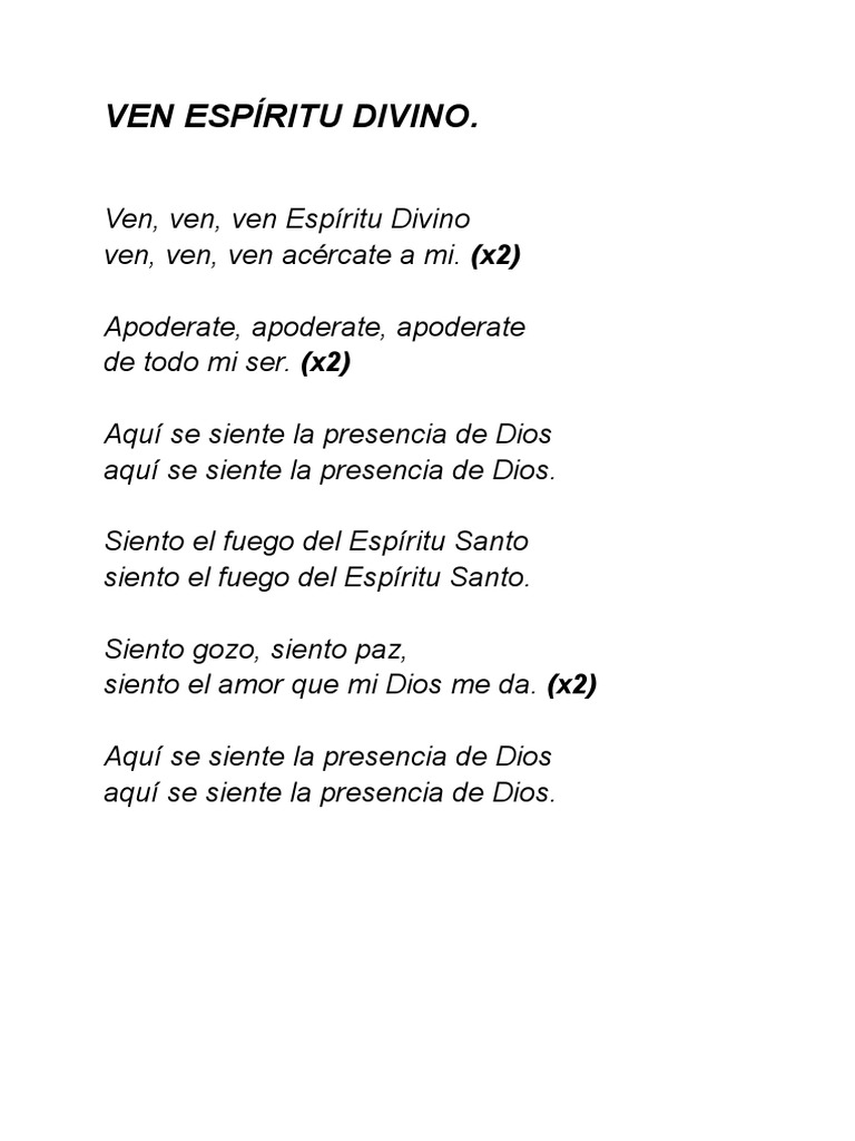 Ven Espíritu Divino | PDF