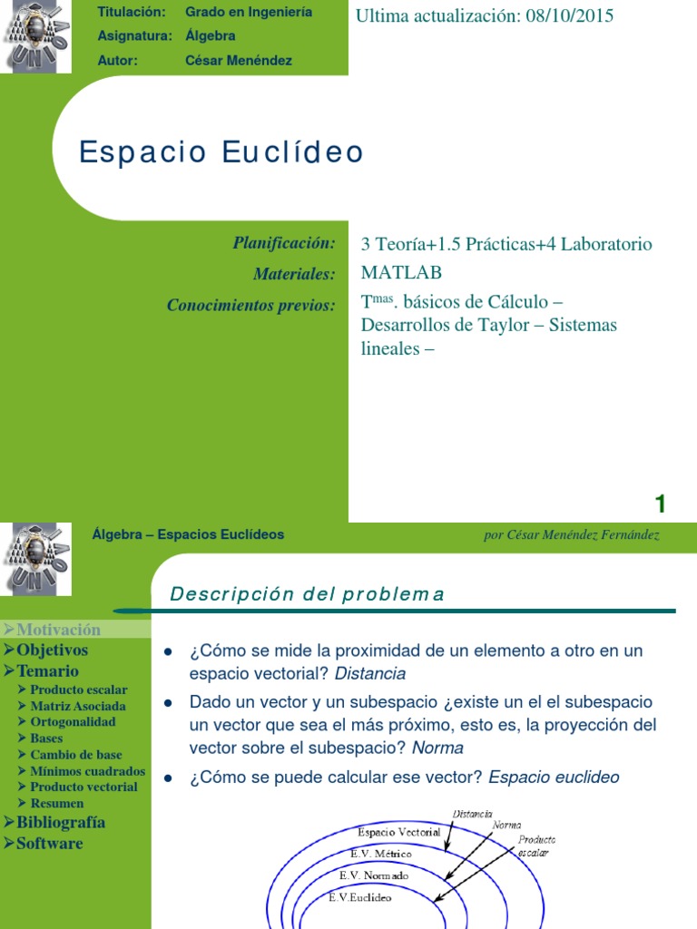 Espacio Vectorial Euclídeo Descargar Gratis Pdf Espacio Vectorial