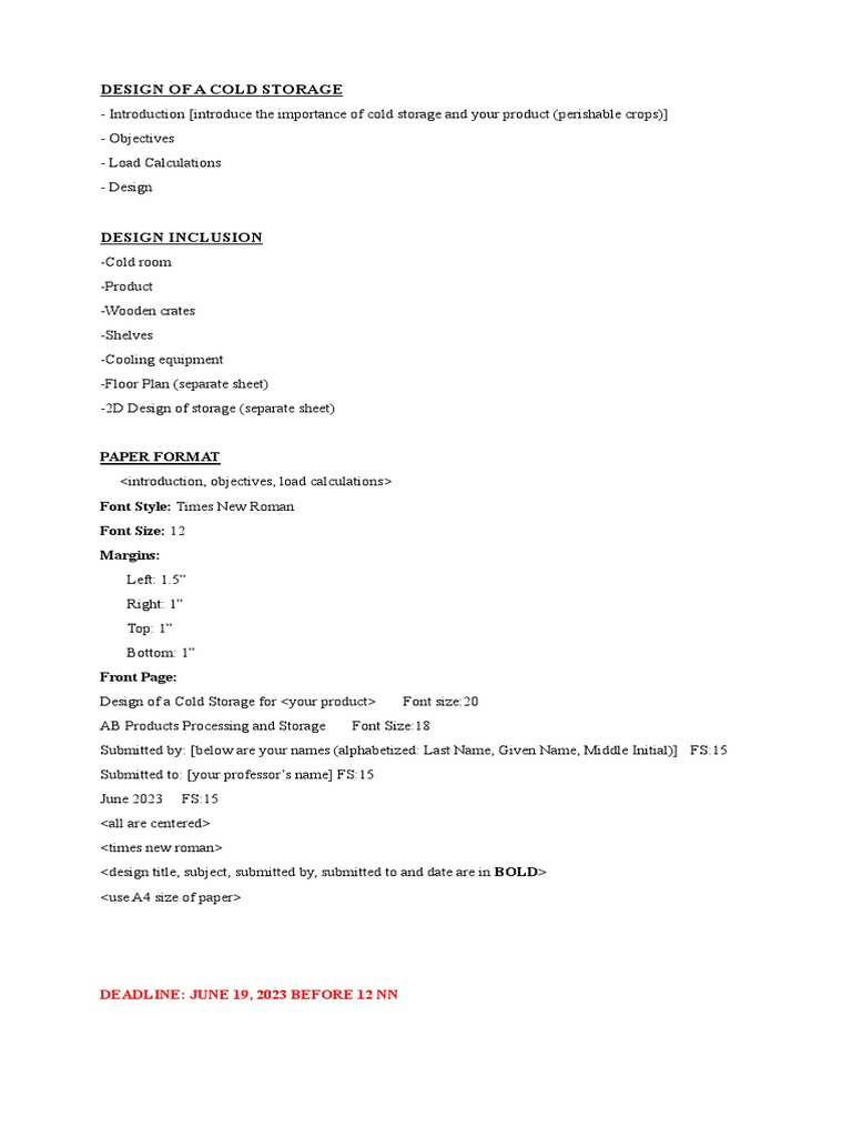 Cold Storage Design Overview | PDF