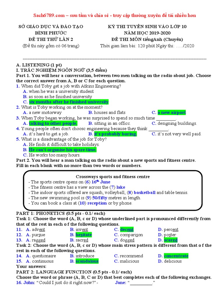 Keys de Thi So 02 | PDF | Welfare