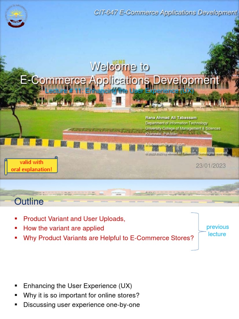 Lecture 11 - Enhancing The User Experience (UX) | PDF | User Experience ...