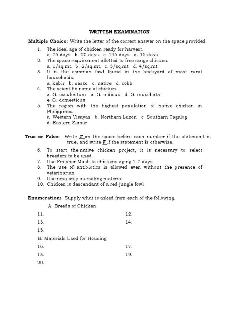 Guide Question Raise Organic Chicken Assessment Pdf