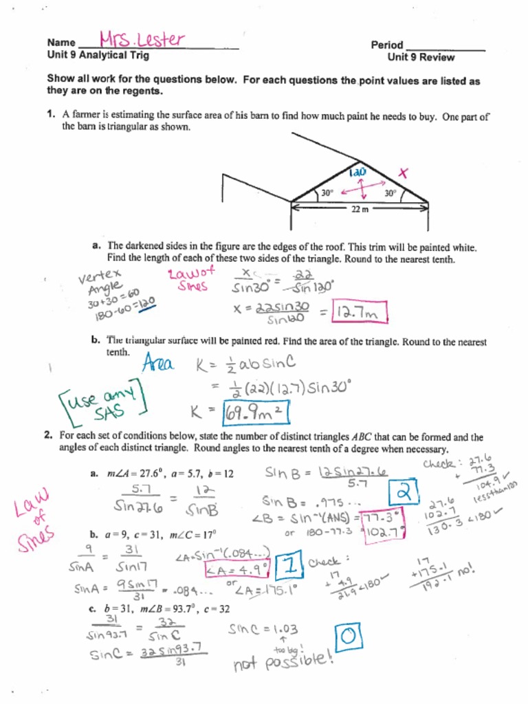 Unit 10 Review Sheet Answer Key | PDF