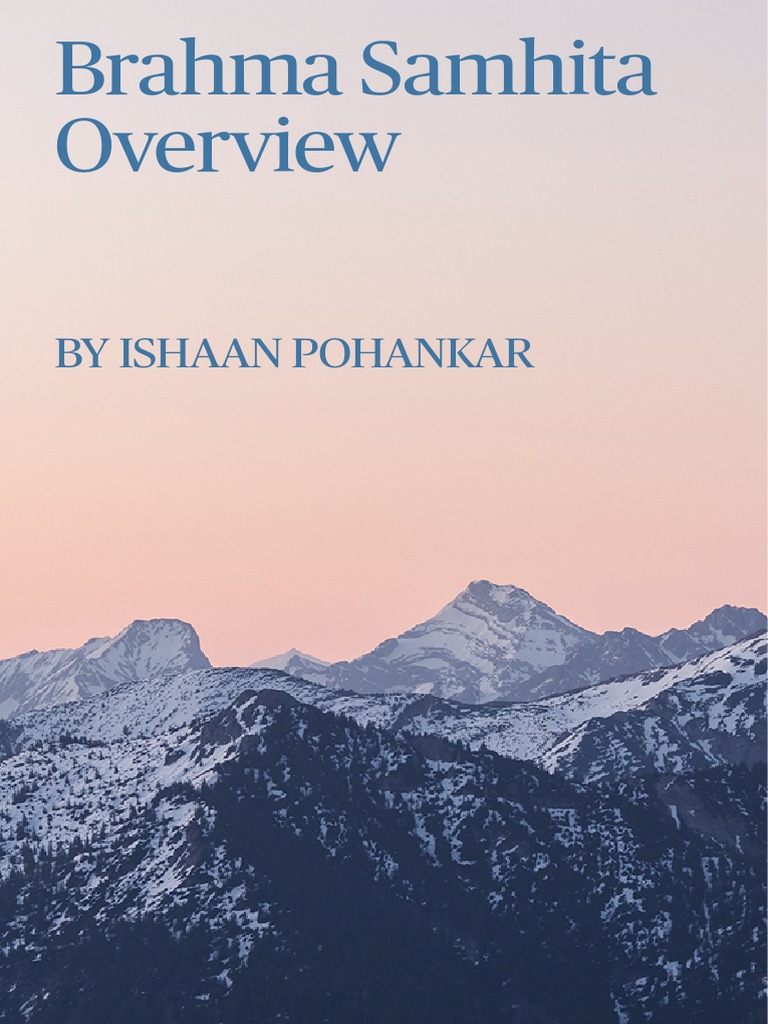 Brahma Samhita | PDF | Krishna | Hinduism