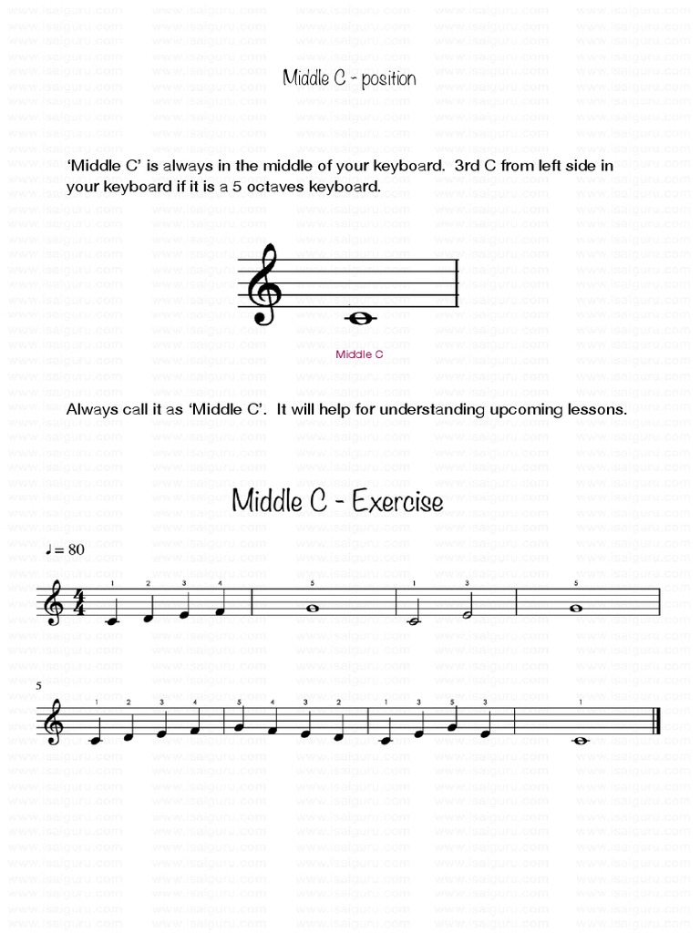 Middle C Position and RESTS | PDF