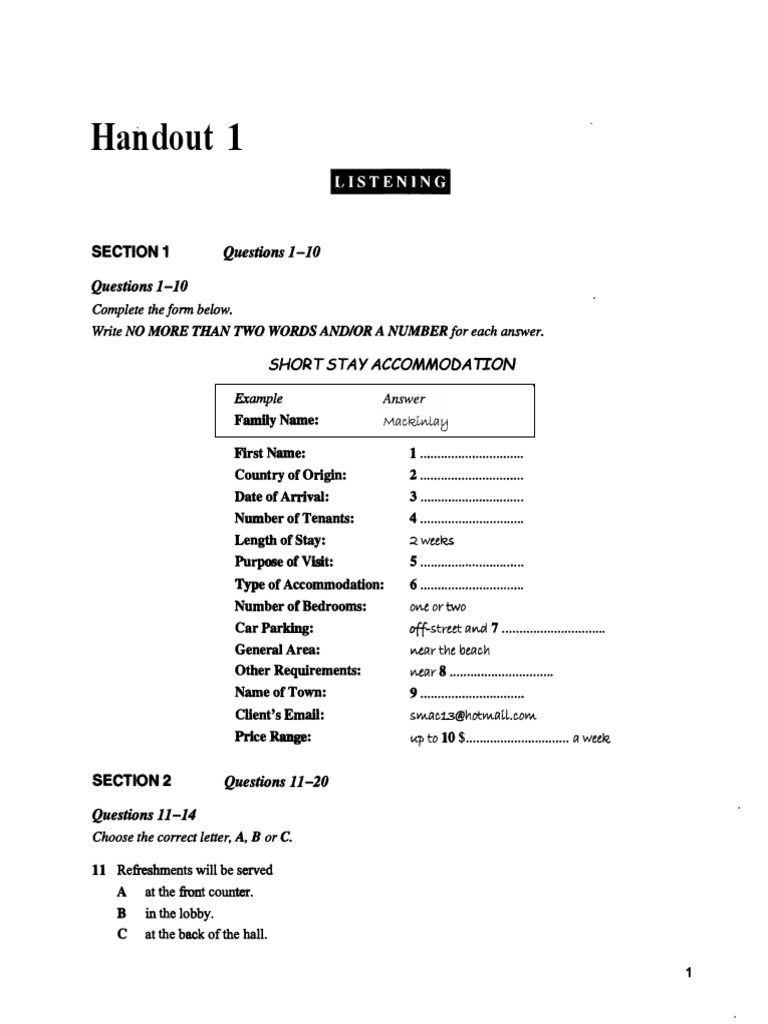 IELTS Simulation Tests 1 | PDF