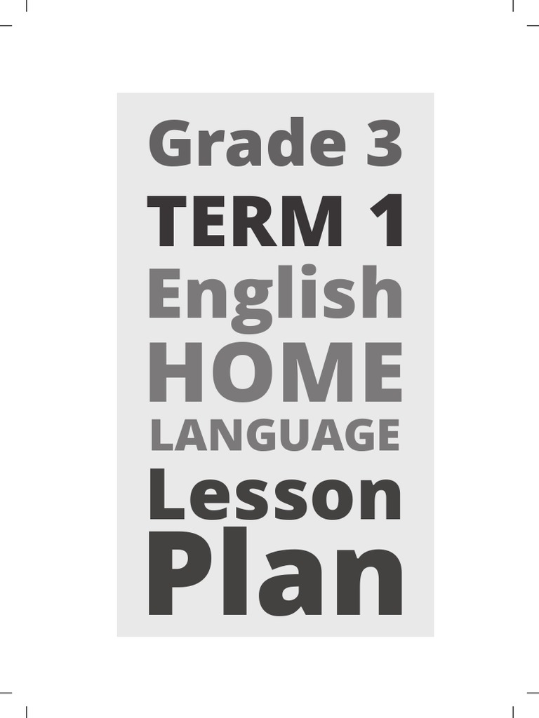 Grade 3 Term 1 English Lesson Plan | PDF | Language Arts & Discipline