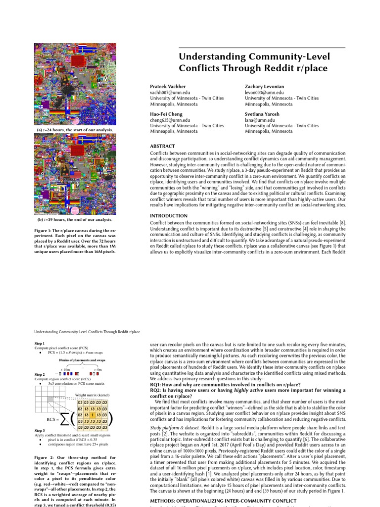 Vachher Et Al. (2020) - Understanding Community-Level Conflicts Through ...
