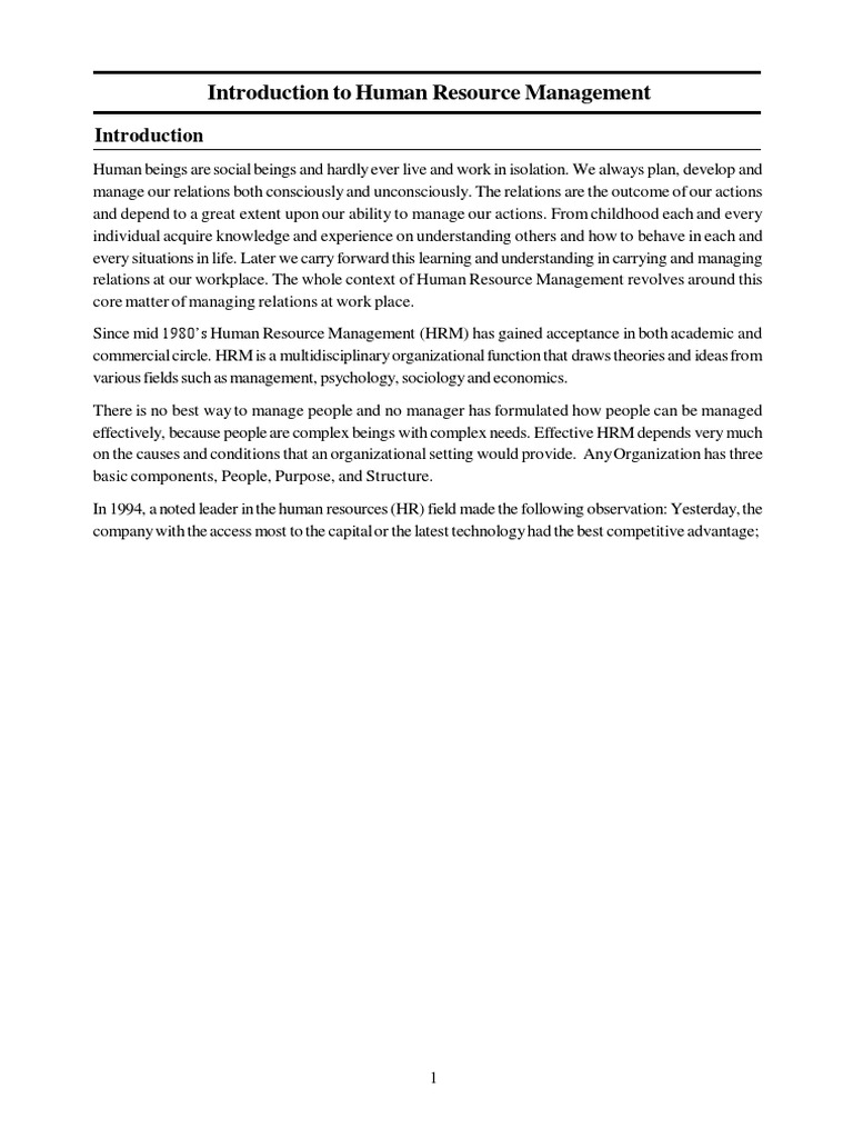Understanding Human Resource Management | PDF | Human Resource Management | Human Resources