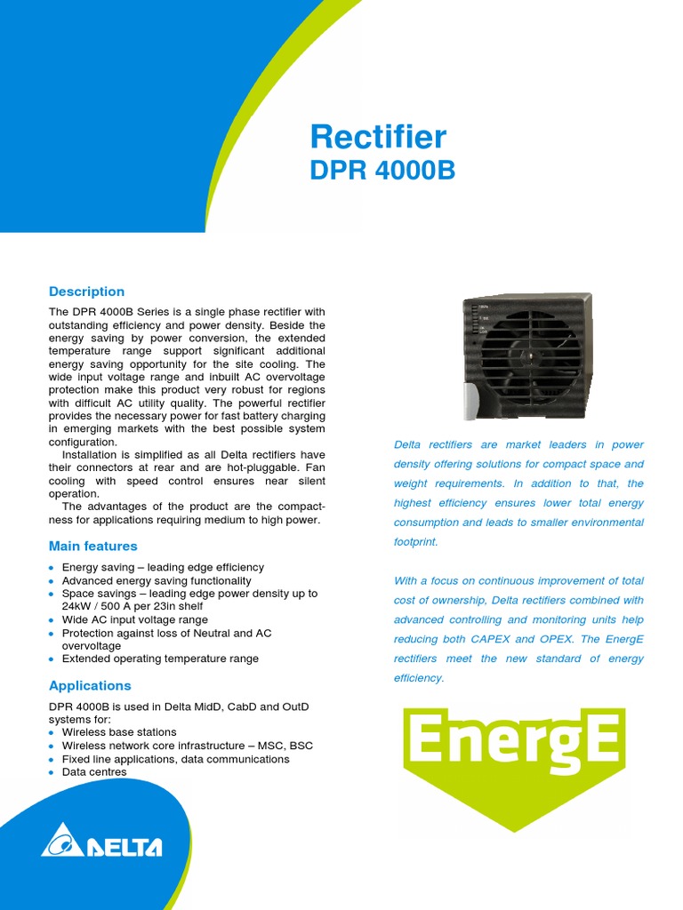 Rectifier: DPR 4000B | Download Free PDF | Rectifier | Alternating Current