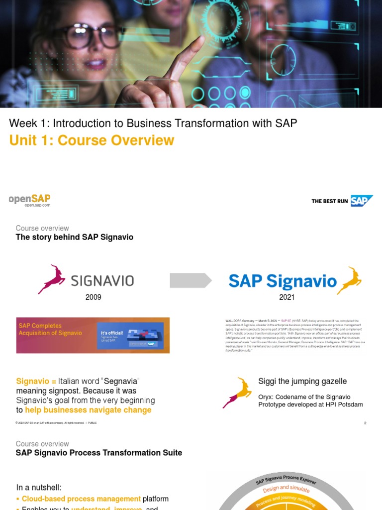 OpenSAP Signavio1 Week 1 Unit 1 Intro Presentation | PDF | Business Process Management ...