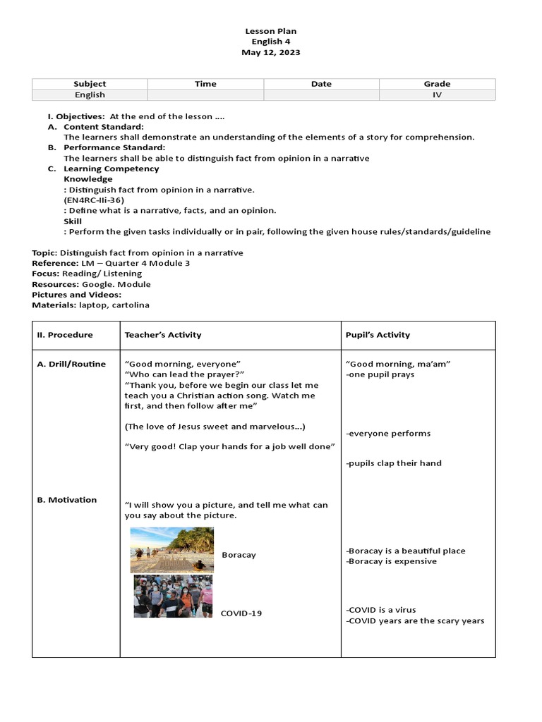 Lesson Plan 4 | PDF | Dances | Ballet