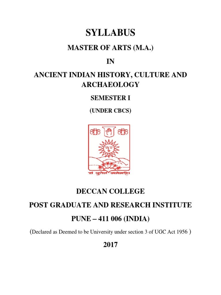 M.A. in Ancient Indian History Syllabus | PDF | Archaeology