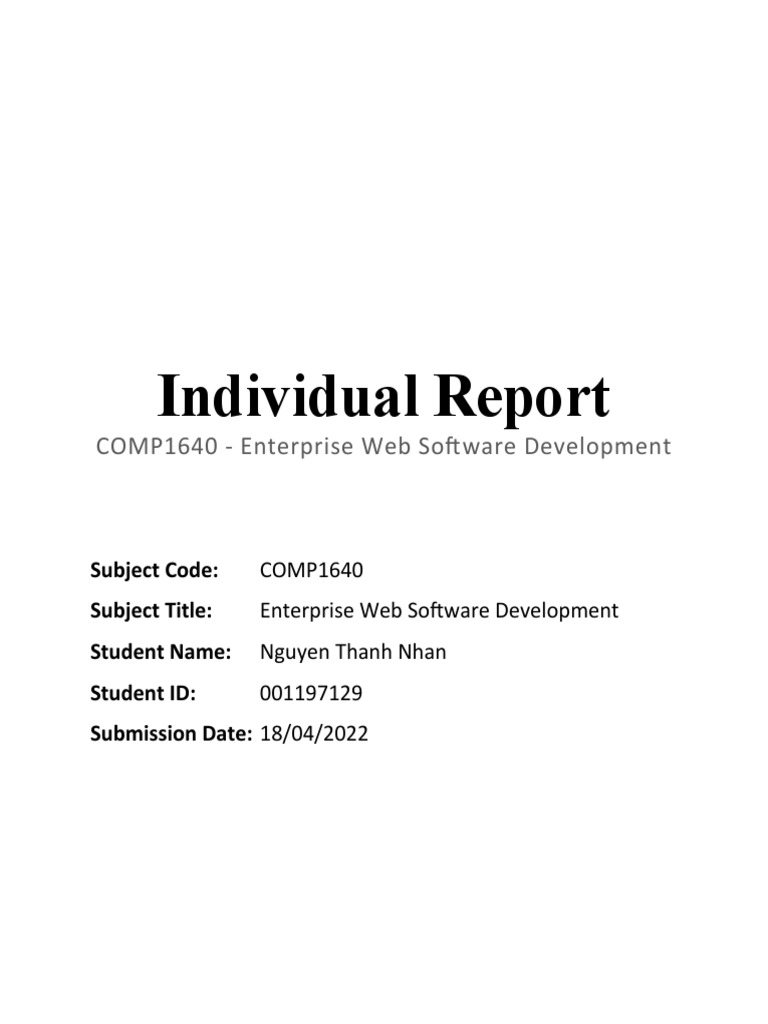 COMP1640 Individual Report | PDF | Scrum (Software Development) | World Wide Web