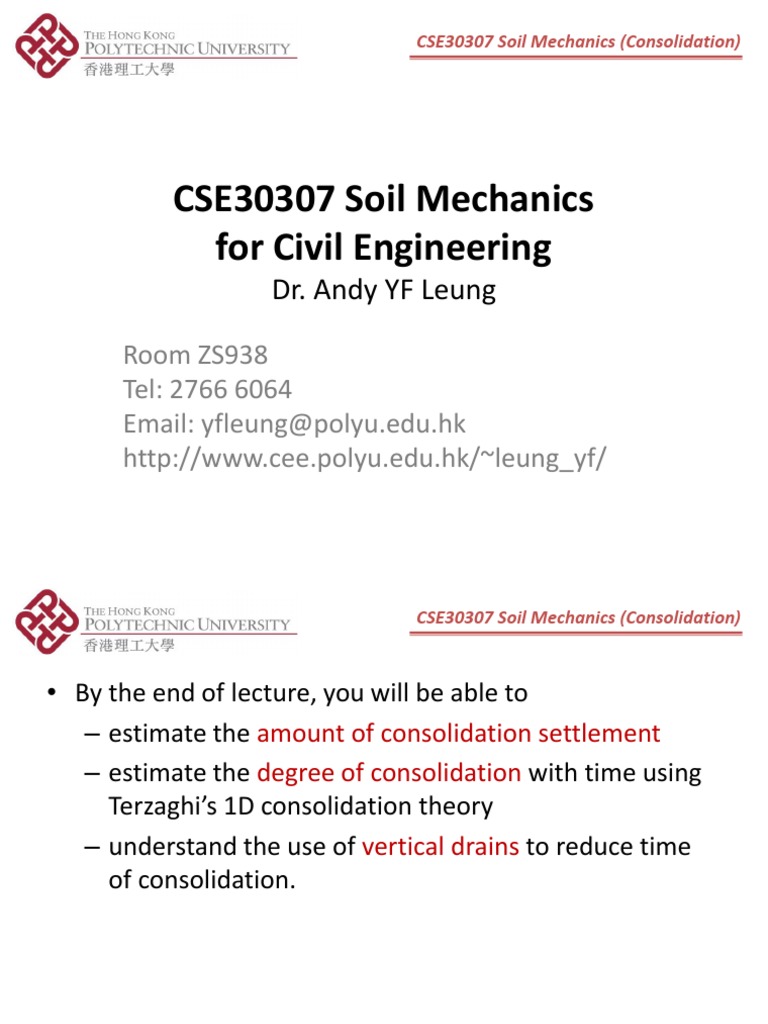 Ch3 Consolidation | PDF | Geotechnical Engineering | Materials