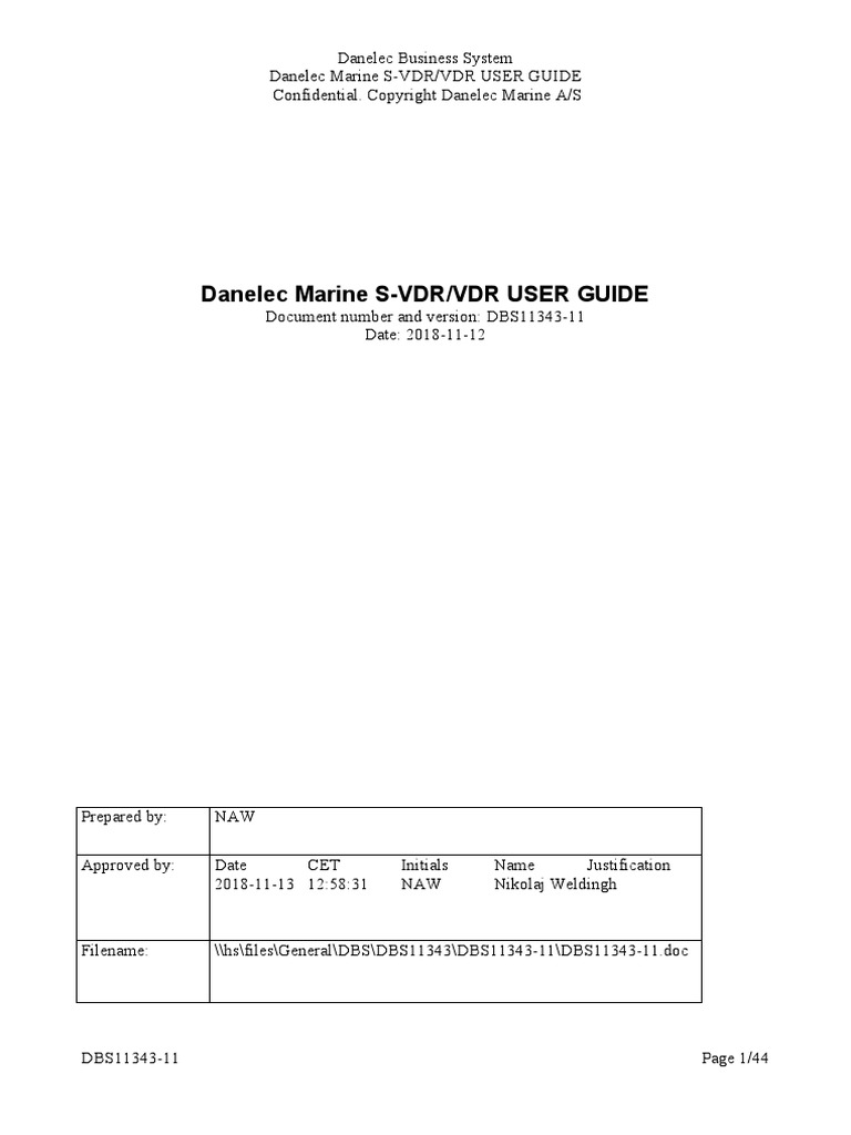 VDR Danelec User Guide | PDF | Ip Address | Computer Network