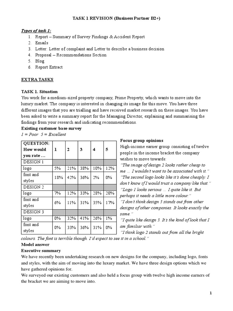 TASK 1 REVISION For BP B2+ | PDF