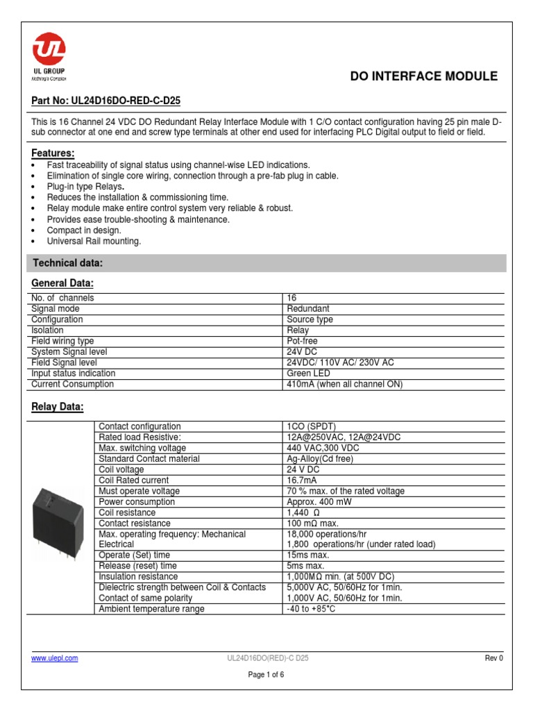 Ul24d16do-Red-C-D25 For Do818-Tu818 | PDF