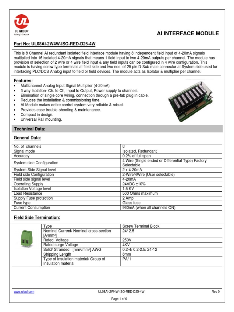 Ul08ai-2w4w-Iso-Red-D25-4w For Ai810-Tu810 | PDF