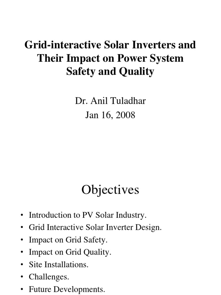 Grid-Interactive Solar Inverters and | PDF