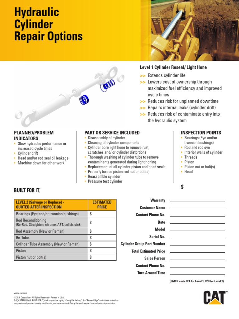 Hydraulic Cylinder Spec Sheet - 4 - 11 - 16 | Download Free PDF ...