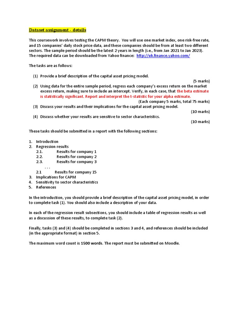 Dataset Assignment | PDF